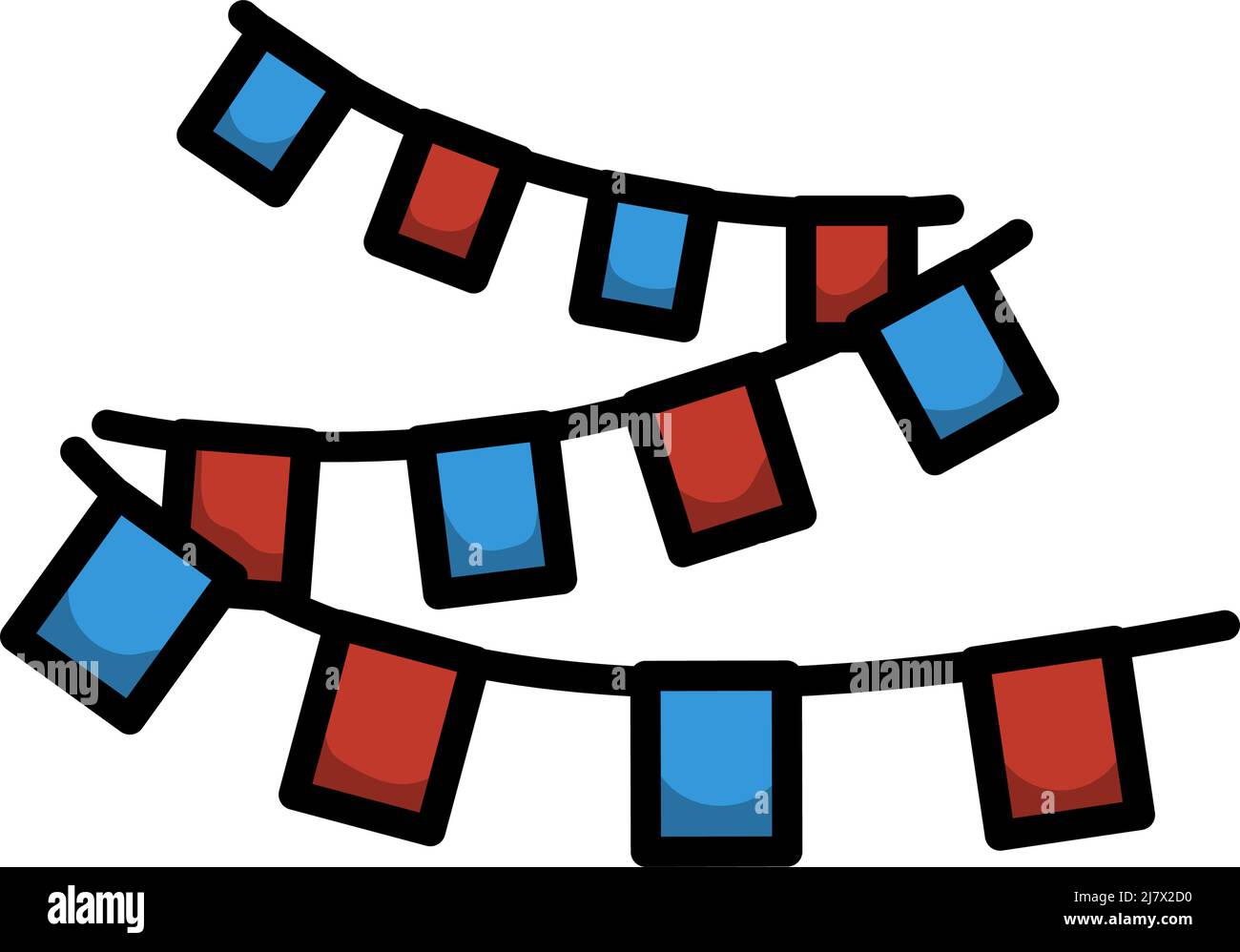 Party Garland Icon. Editable Bold Outline With Color Fill Design ...