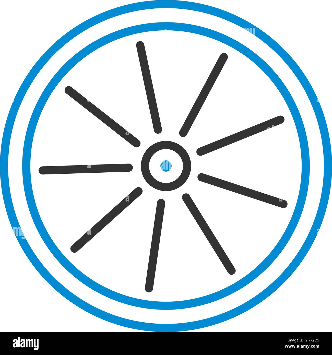 Bike Wheel Icon. Editable Bold Outline With Color Fill Design. Vector ...