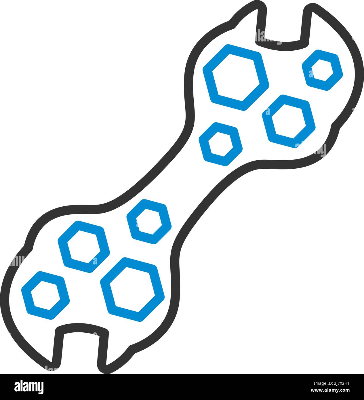 Bike Spanner Icon. Editable Bold Outline With Color Fill Design. Vector ...