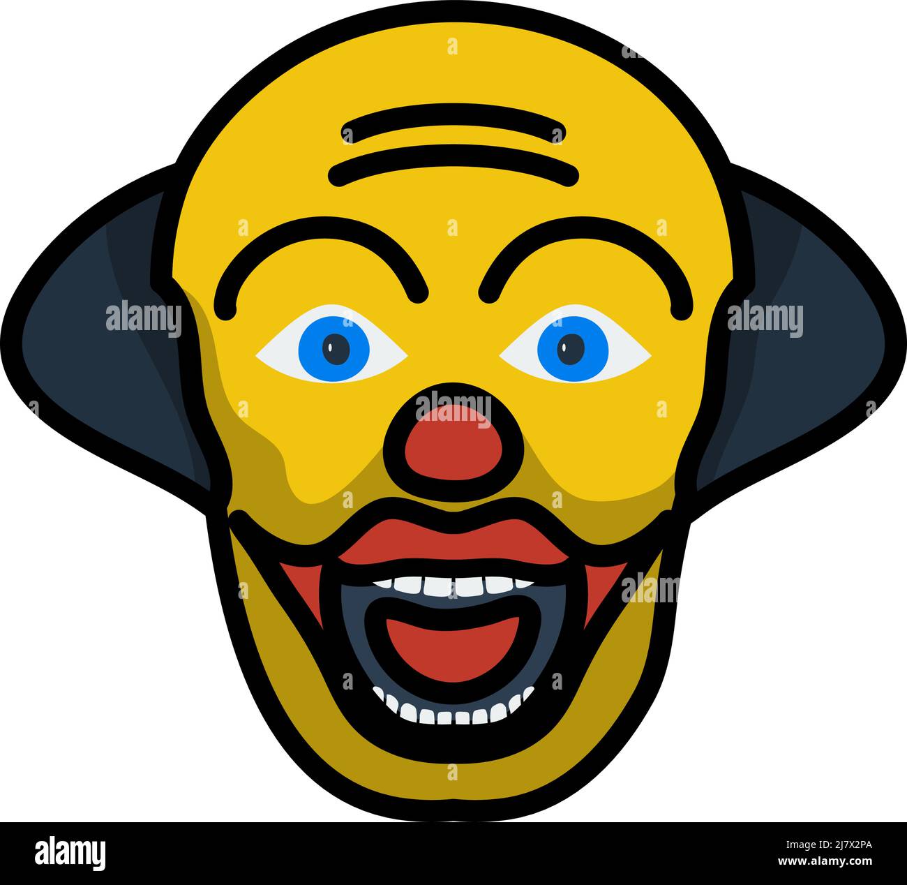 Party Clown Face Icon. Editable Bold Outline With Color Fill Design ...