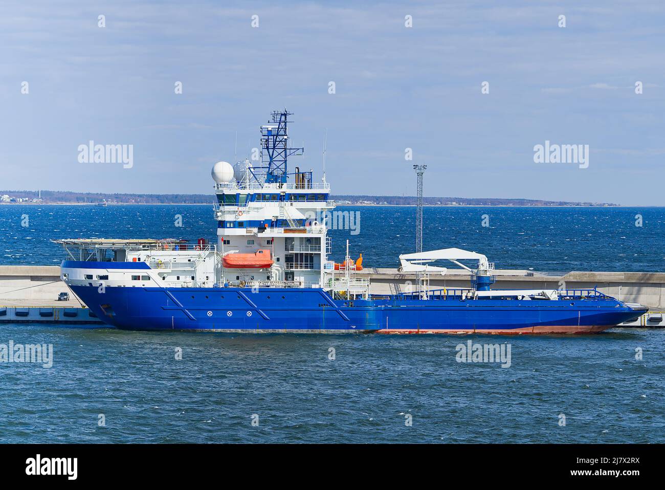 Car ferry boat in port. cargo and passenger transportation on the ...