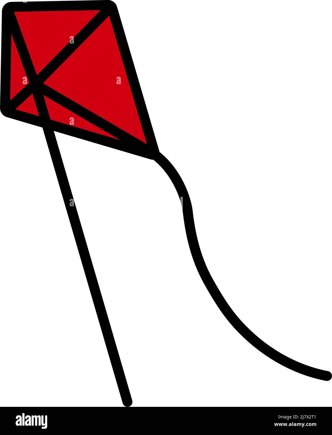 Icon Of Kite. Editable Bold Outline With Color Fill Design. Vector ...