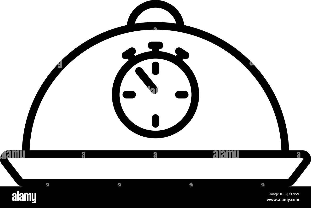 Cloche With Stopwatch Icon. Bold outline design with editable stroke ...