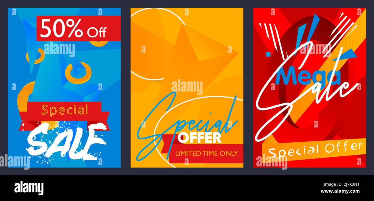 Advertisement poster collection vector vectors hi-res stock photography ...