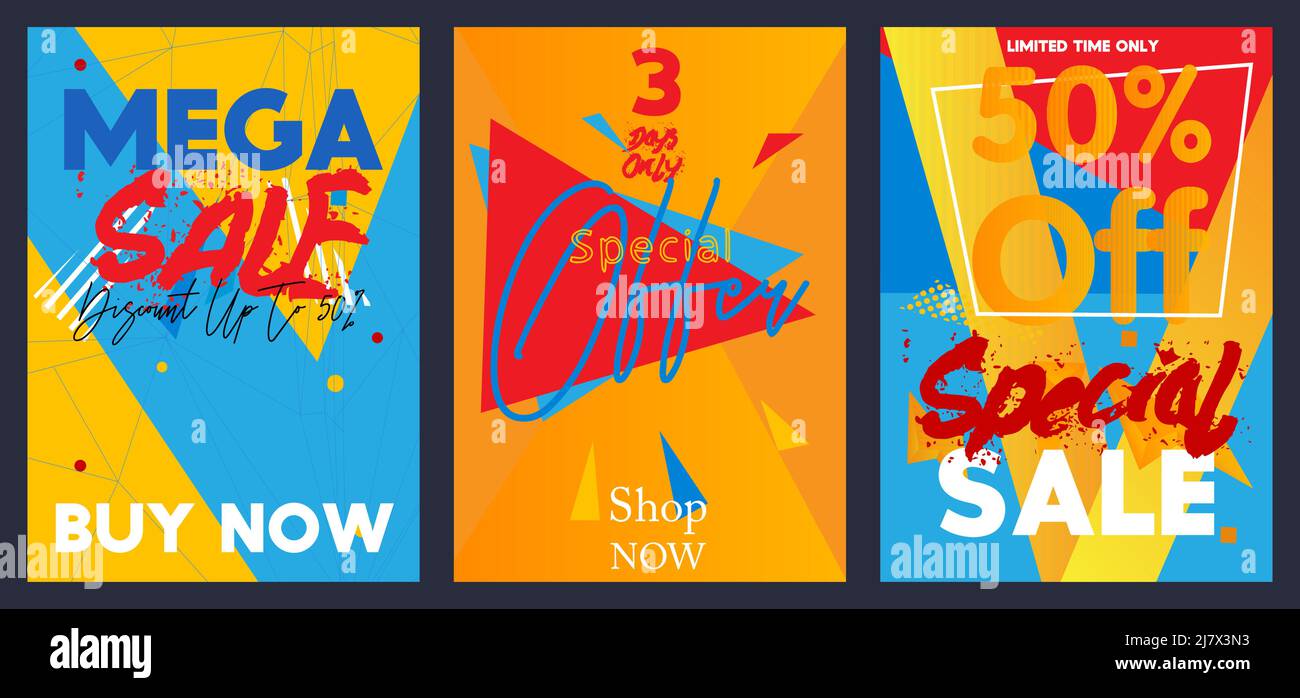 Set of Modern Abstract Sale banner template for advertising discounts ...