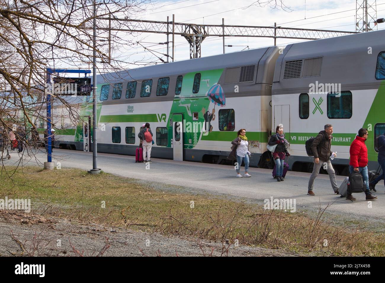 people waiting for the incoming train in Lappeenranta Finland Stock ...