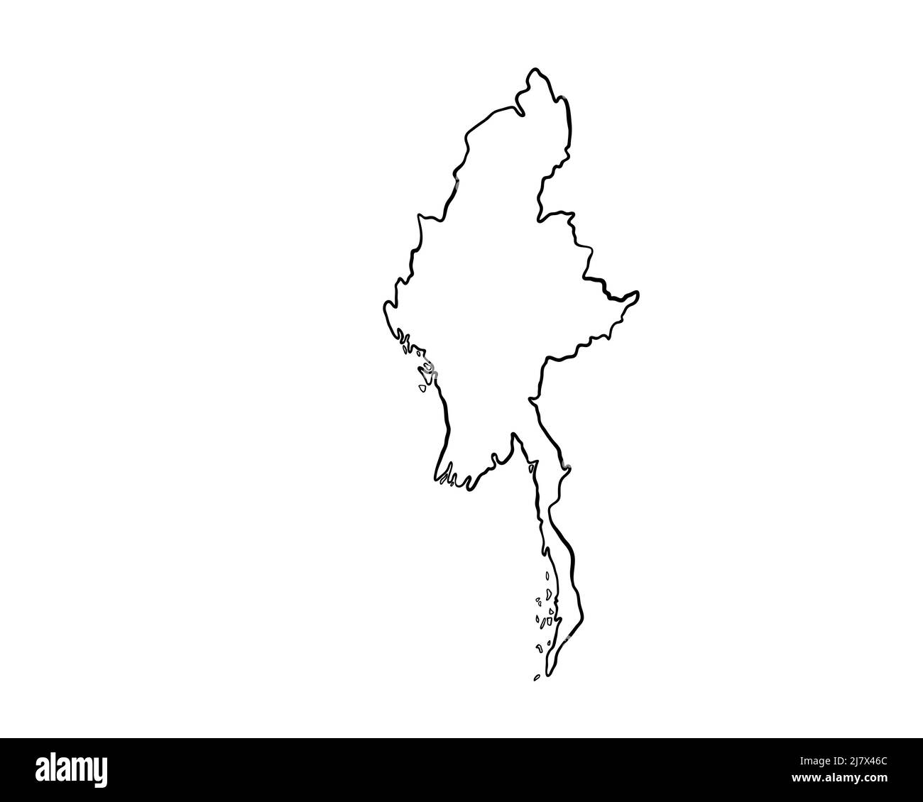 Map of myanmar Black and White Stock Photos & Images - Alamy