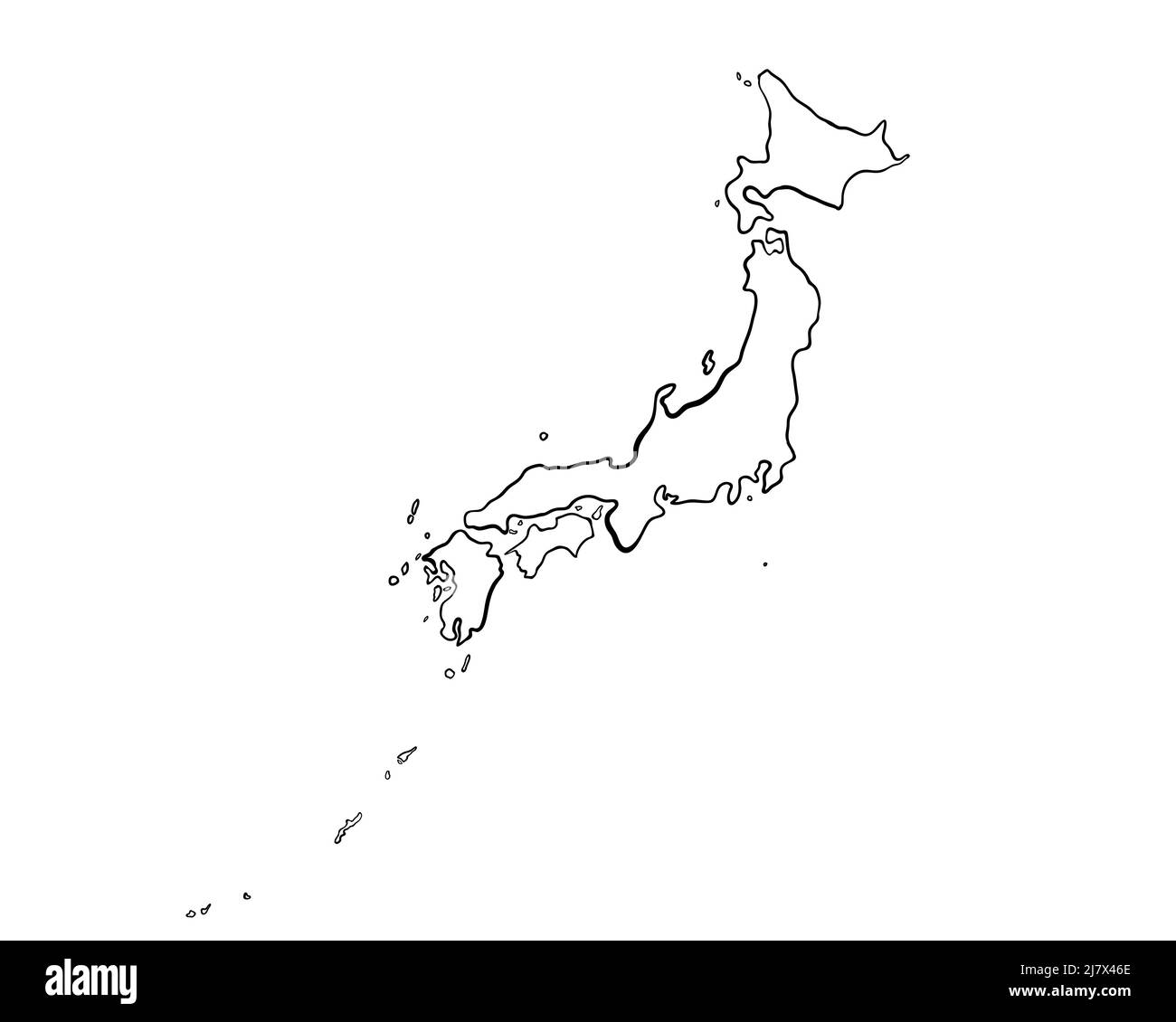 Border map japan borders Cut Out Stock Images & Pictures - Alamy