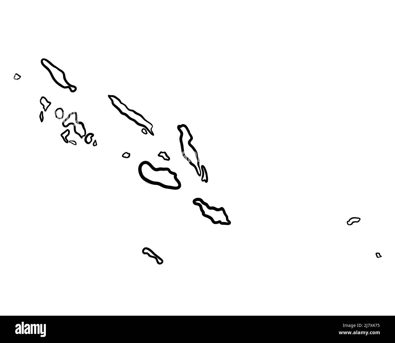 Outline map of solomon islands hi-res stock photography and images - Alamy