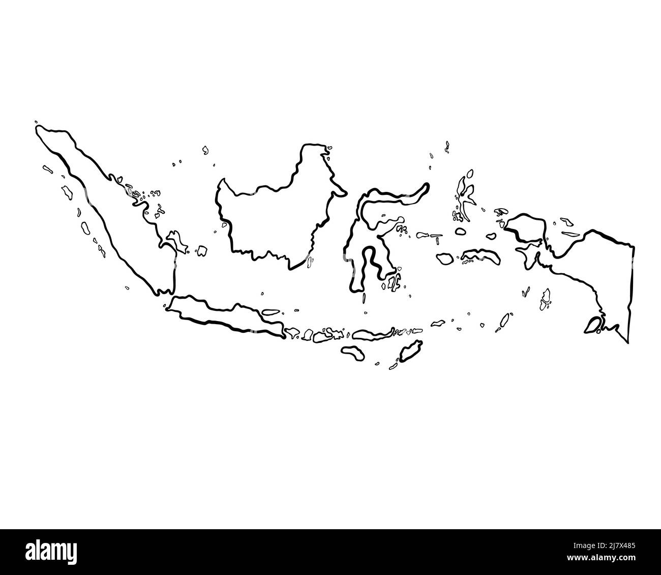 Indonesia map black Black and White Stock Photos & Images - Alamy