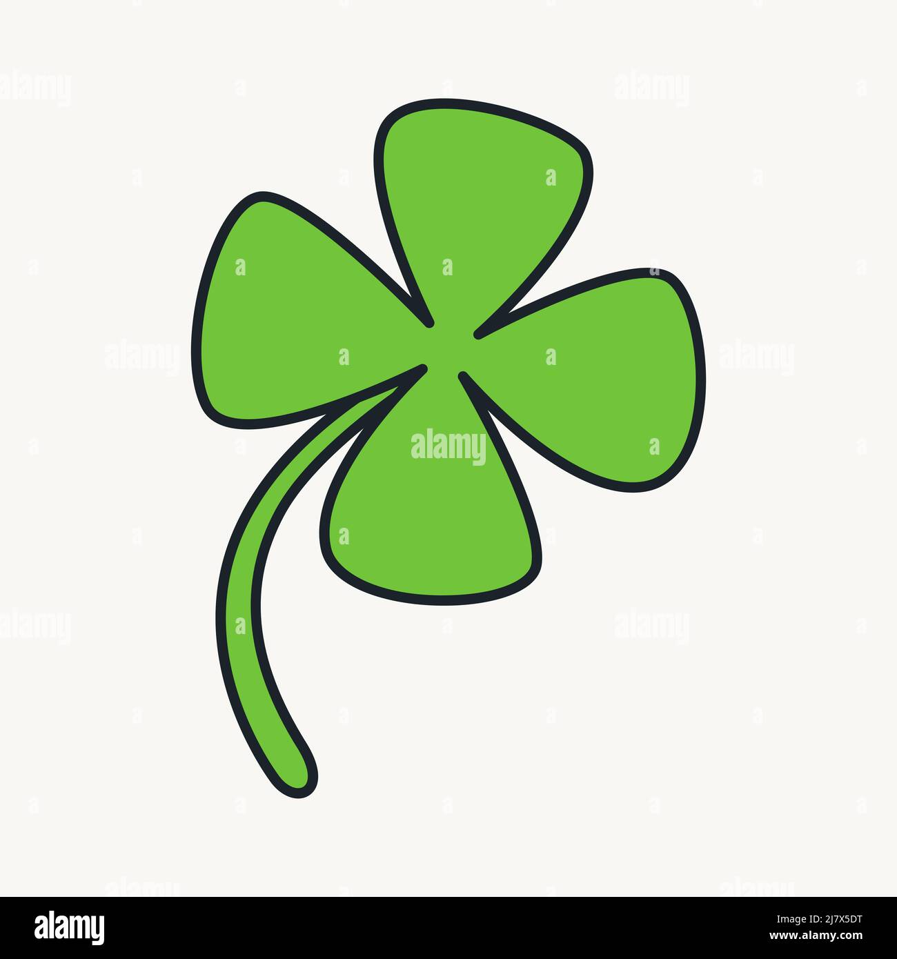 Cartoon vector funny cute Comic characters, shamrock Stock Vector Image ...