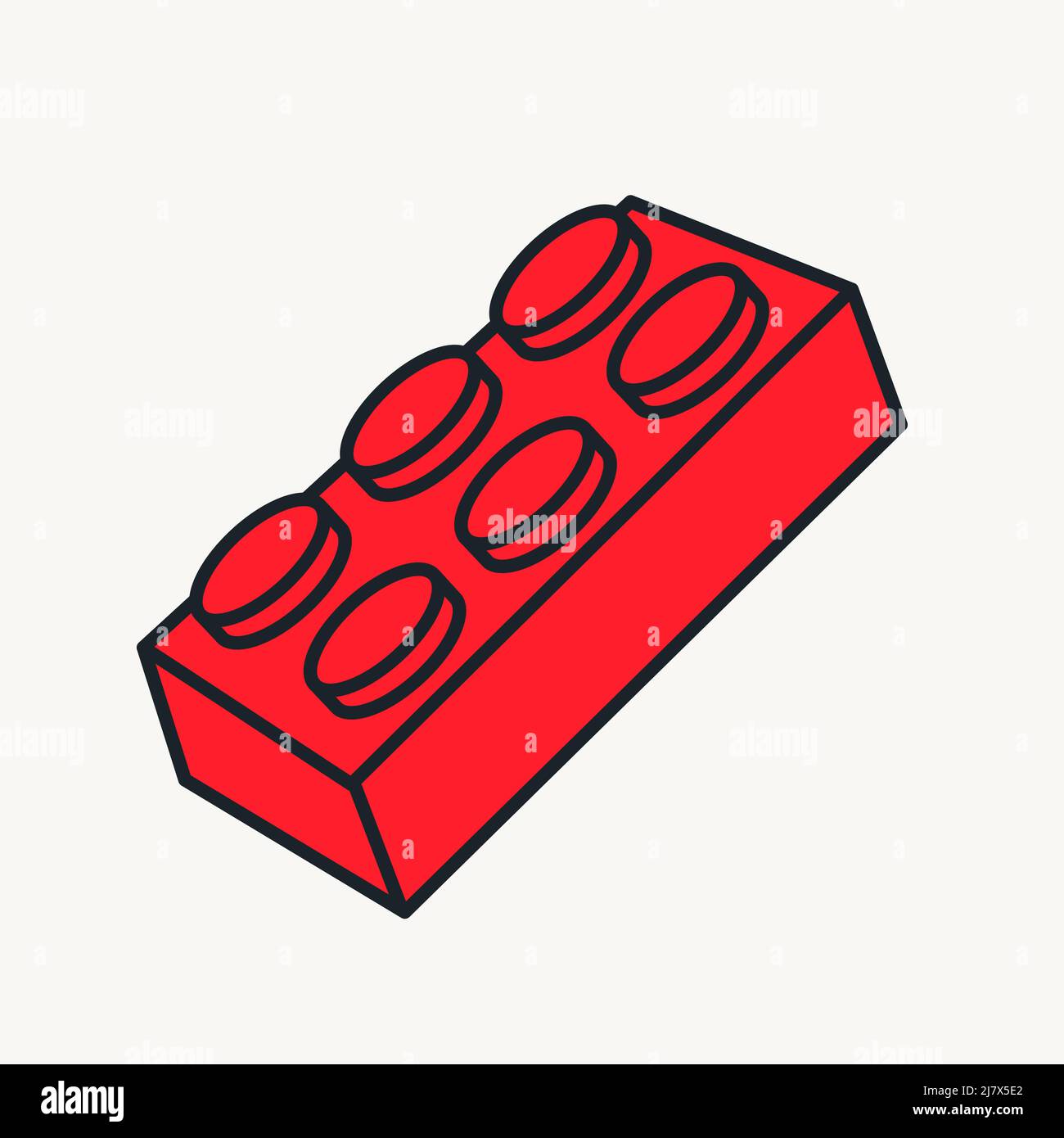 Cartoon vector funny cute Comic characters, Toy building block Stock ...