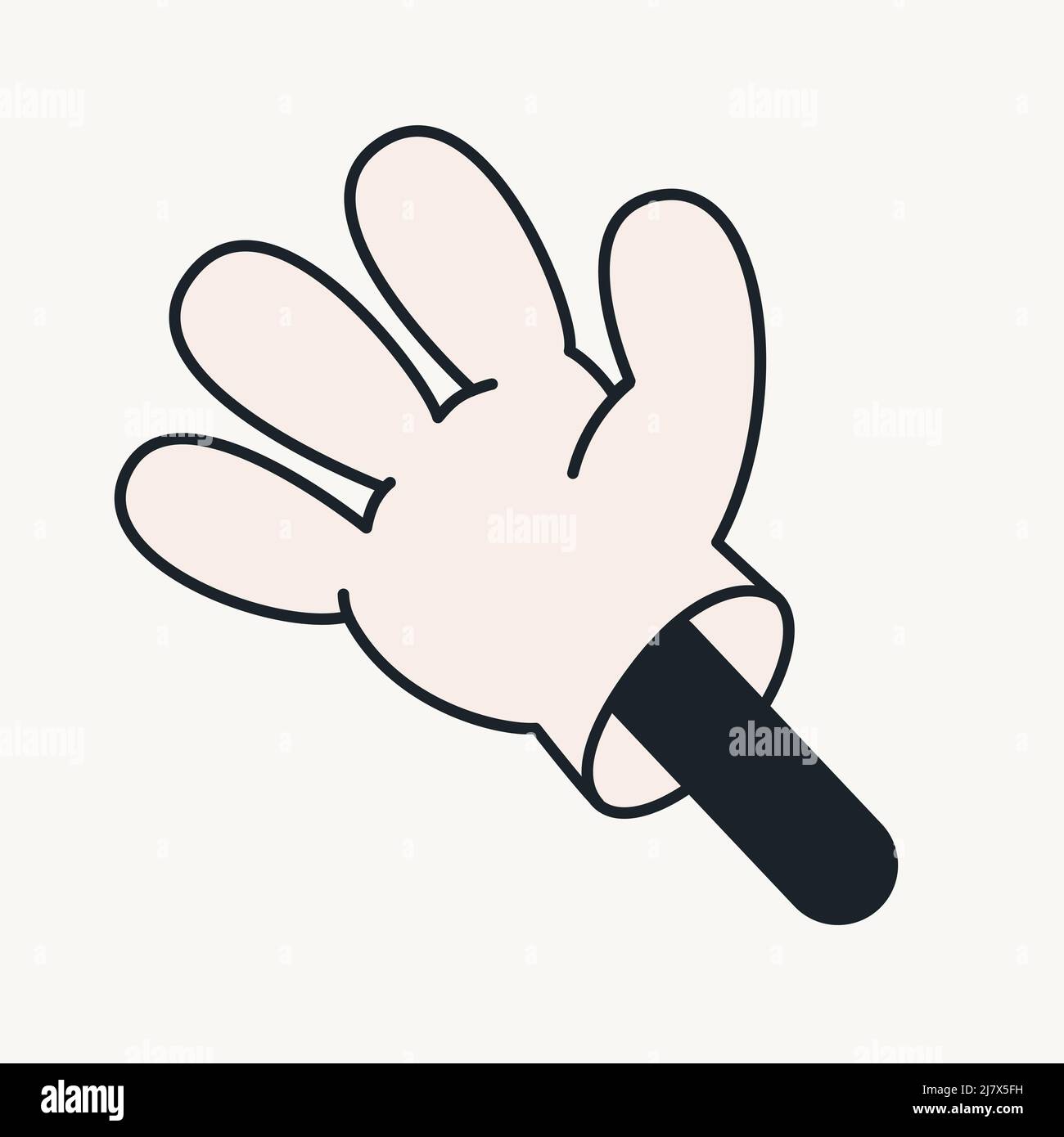 Cartoon vector funny cute Comic, palm hand Stock Vector Image & Art - Alamy