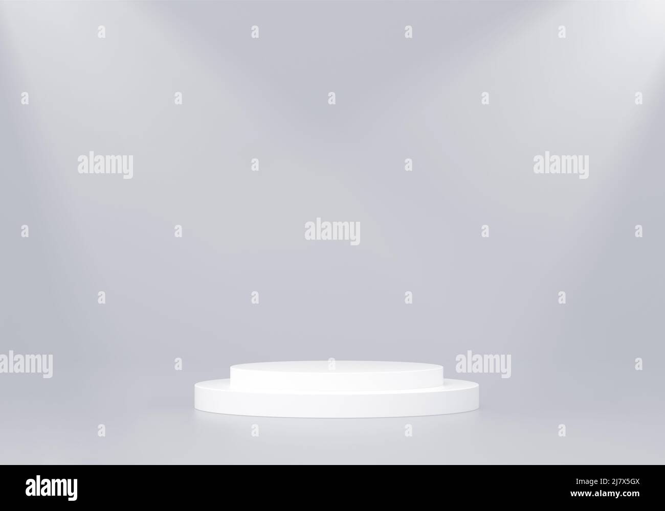 Minimalist platform with highlights on white background. 3D Rendering ...