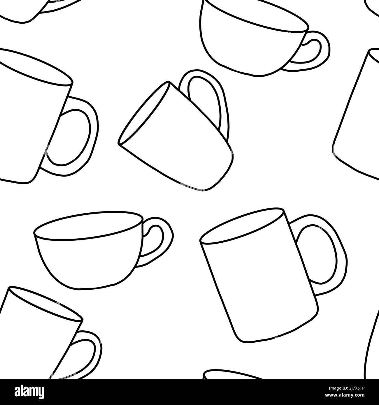 Breakfast seamless cup pattern for fabrics and textiles and packaging ...