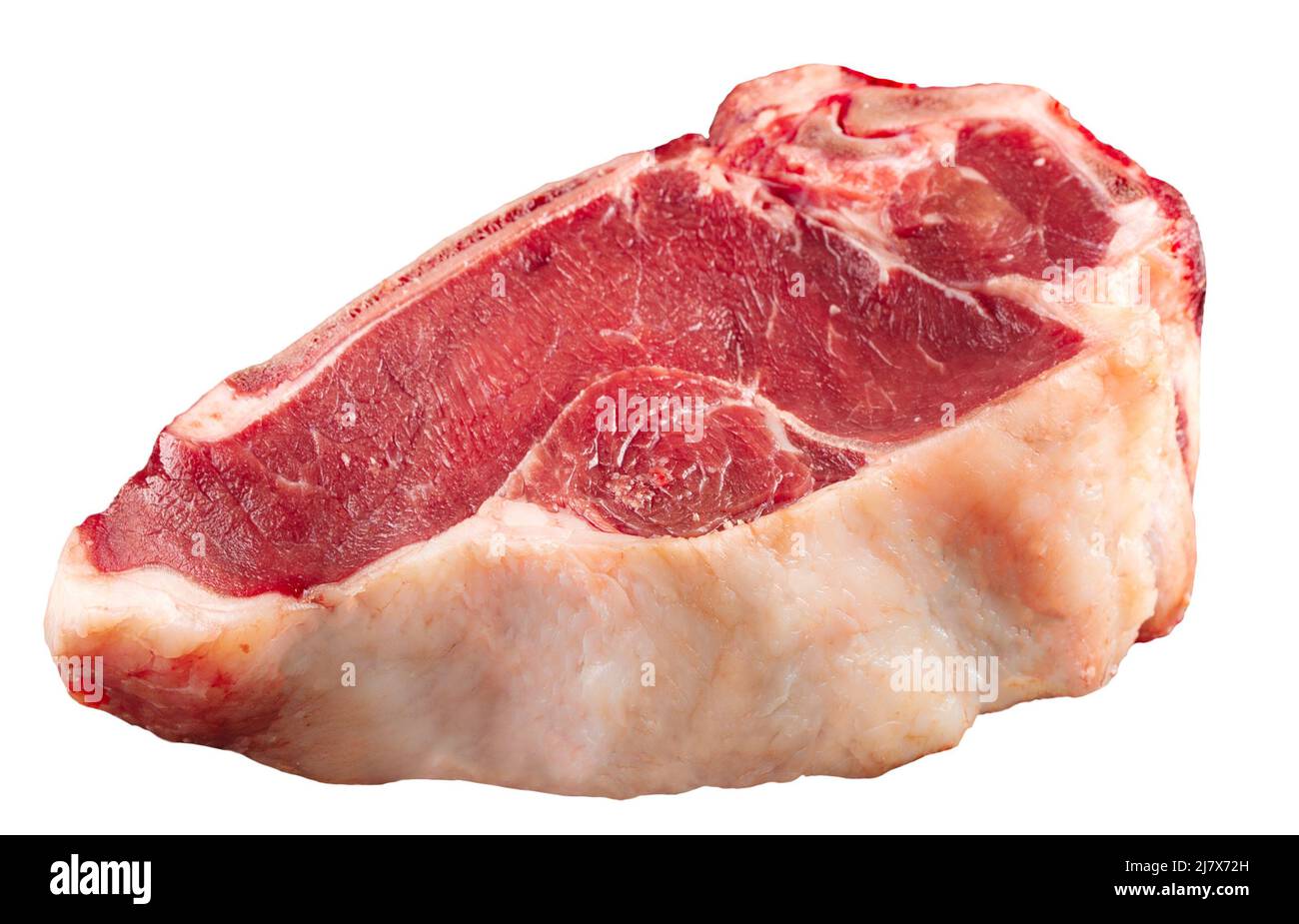 Isolated raw beef entrecote bone on the white background Stock Photo ...