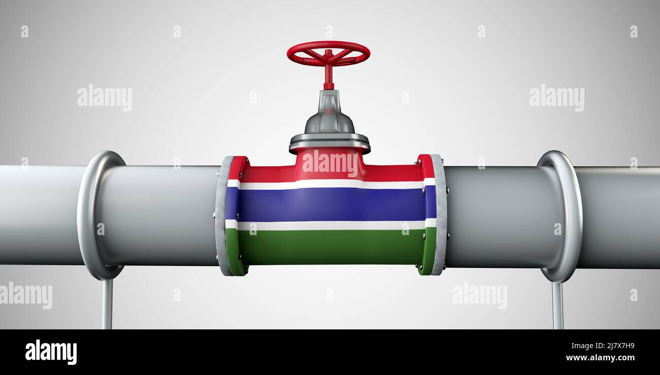 Gambia oil and gas fuel pipeline. Oil industry concept. 3D Rendering ...