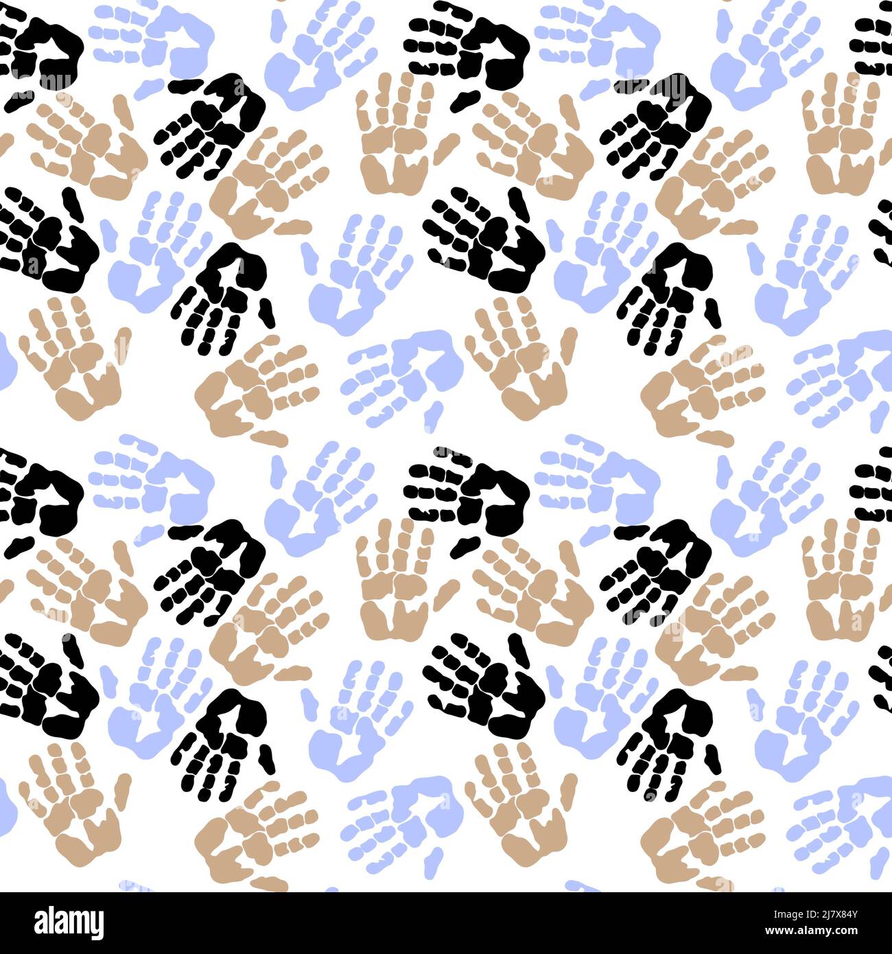 Kids seamless hands print pattern for fabrics and packaging and gifts ...