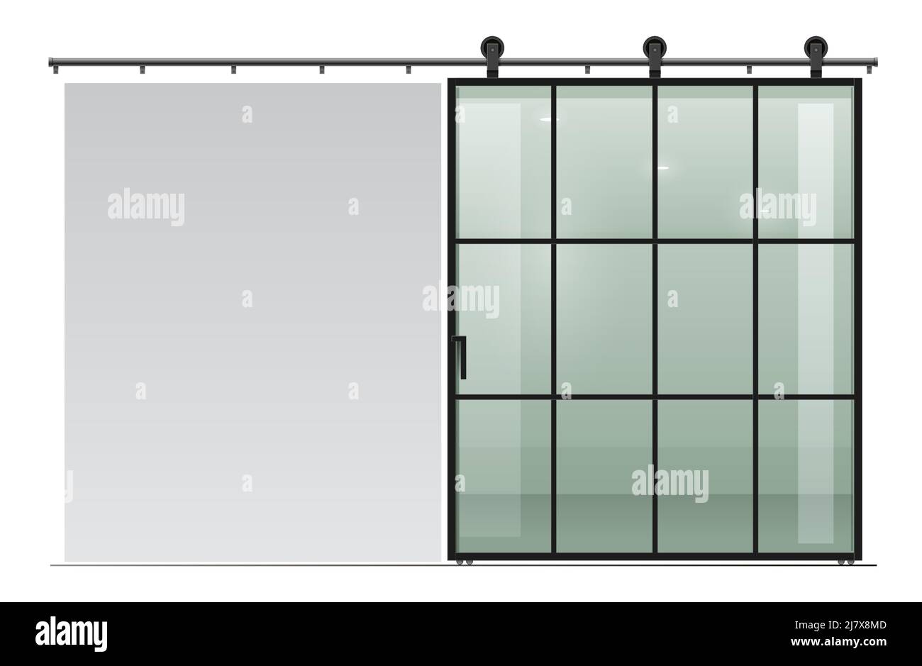 Large glass sliding door in loft style Stock Vector Image & Art - Alamy