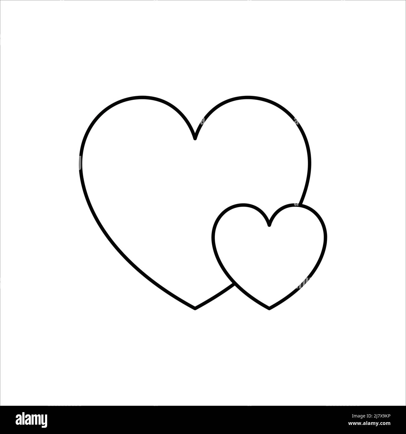 Heart outline vector isolated on white background. Heart icon in a flat ...