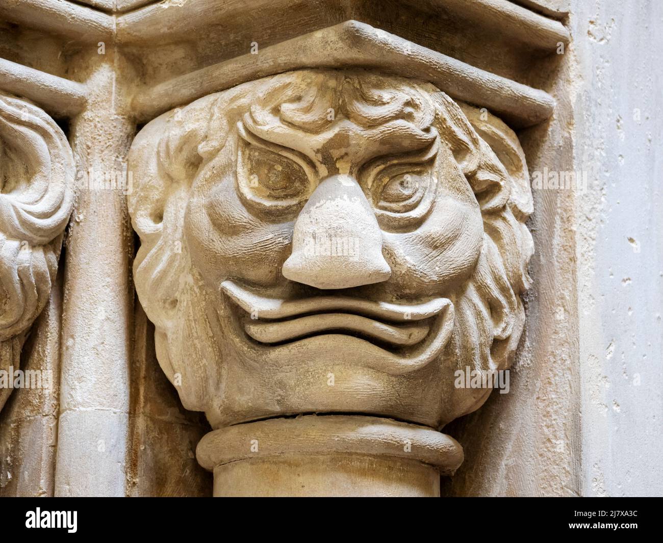 Ornate plaster gargoyle decorations at Penrhyn Castle, Bangor, North ...