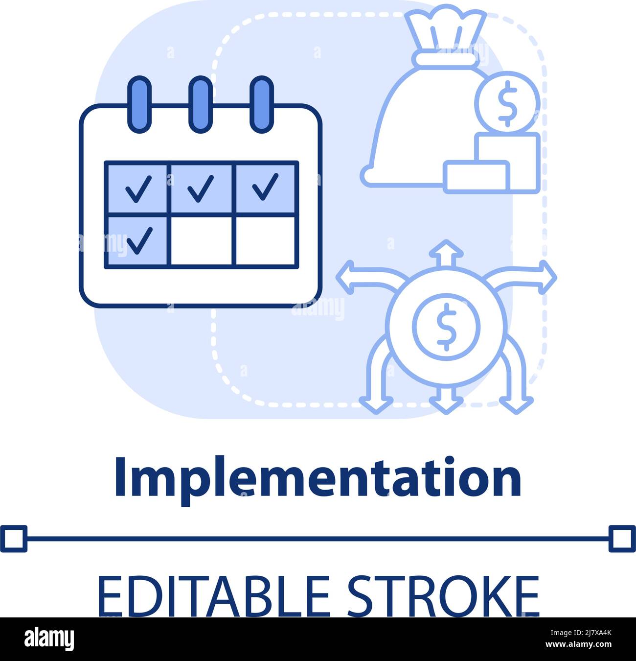 Implementation light blue concept icon Stock Vector Image & Art - Alamy
