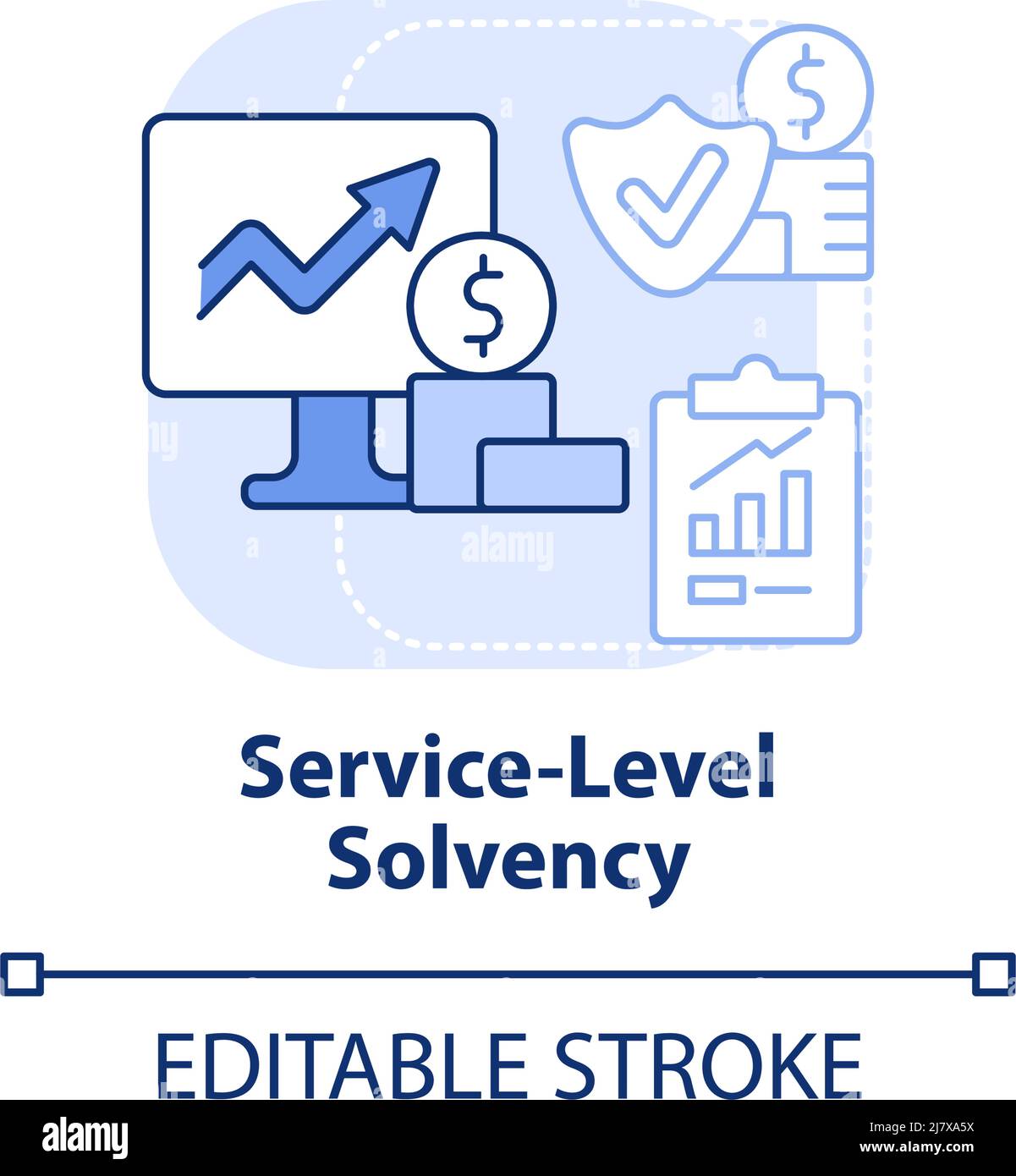 Service level solvency light blue concept icon Stock Vector Image & Art ...