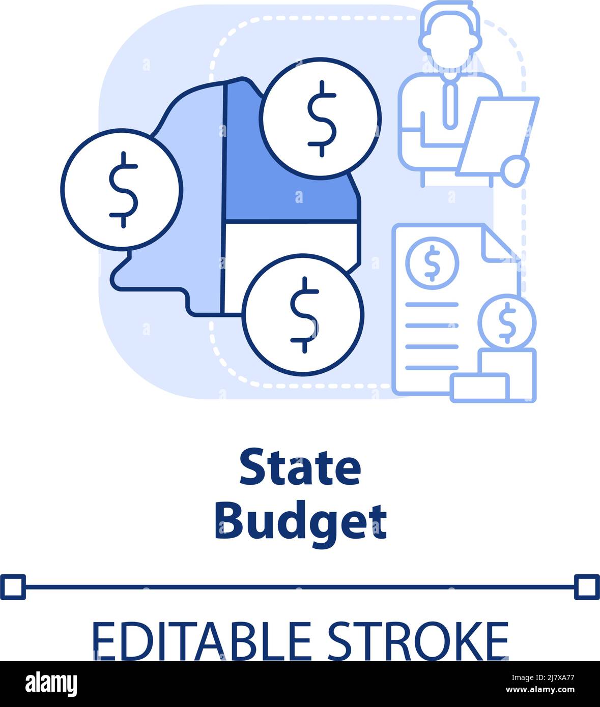 State budget light blue concept icon Stock Vector Image & Art - Alamy