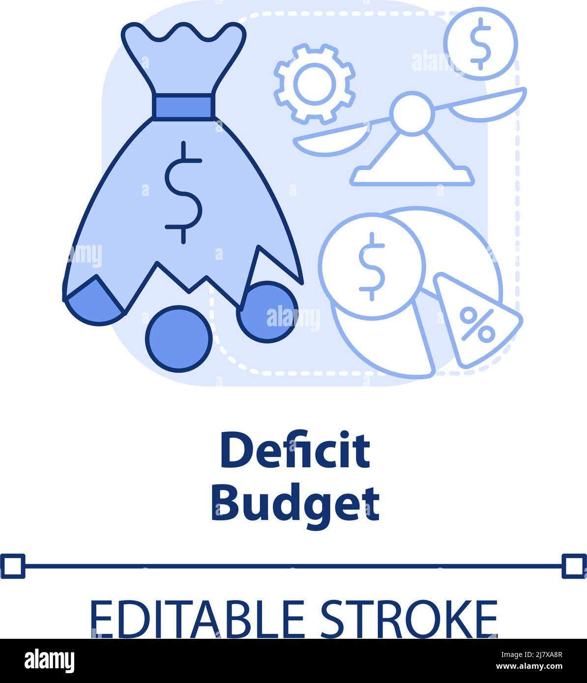 Deficit budget light blue concept icon Stock Vector Image & Art - Alamy