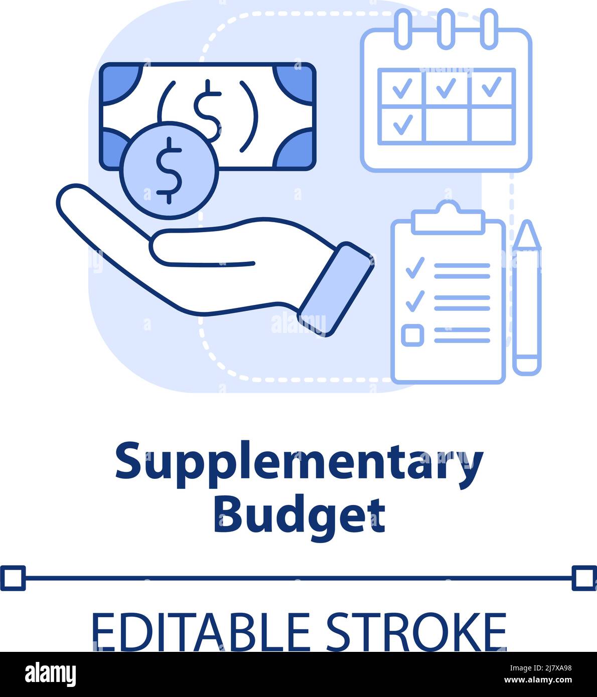 Supplementary budget light blue concept icon Stock Vector Image & Art ...