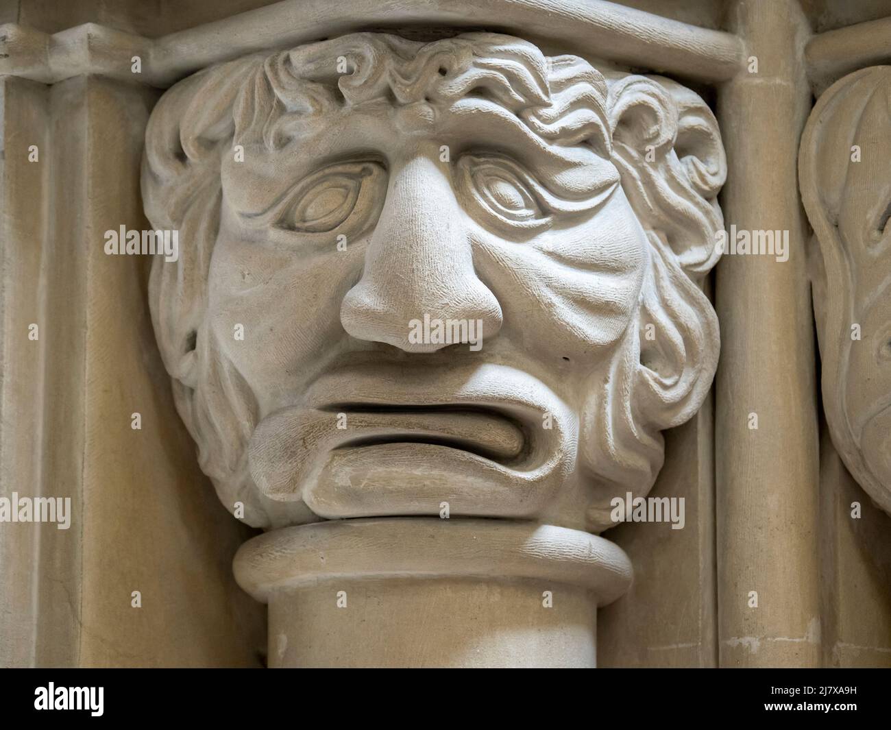 Ornate plaster gargoyle decorations at Penrhyn Castle, Bangor, North ...