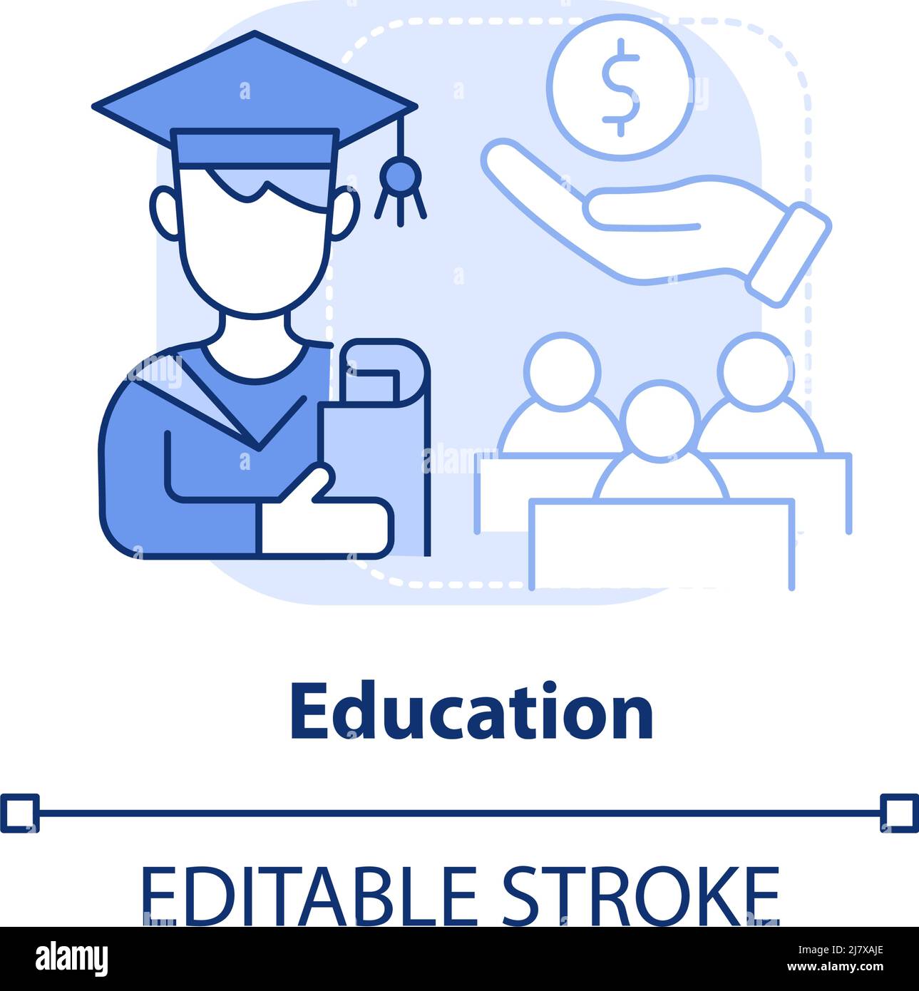 Education light blue concept icon Stock Vector Image & Art - Alamy