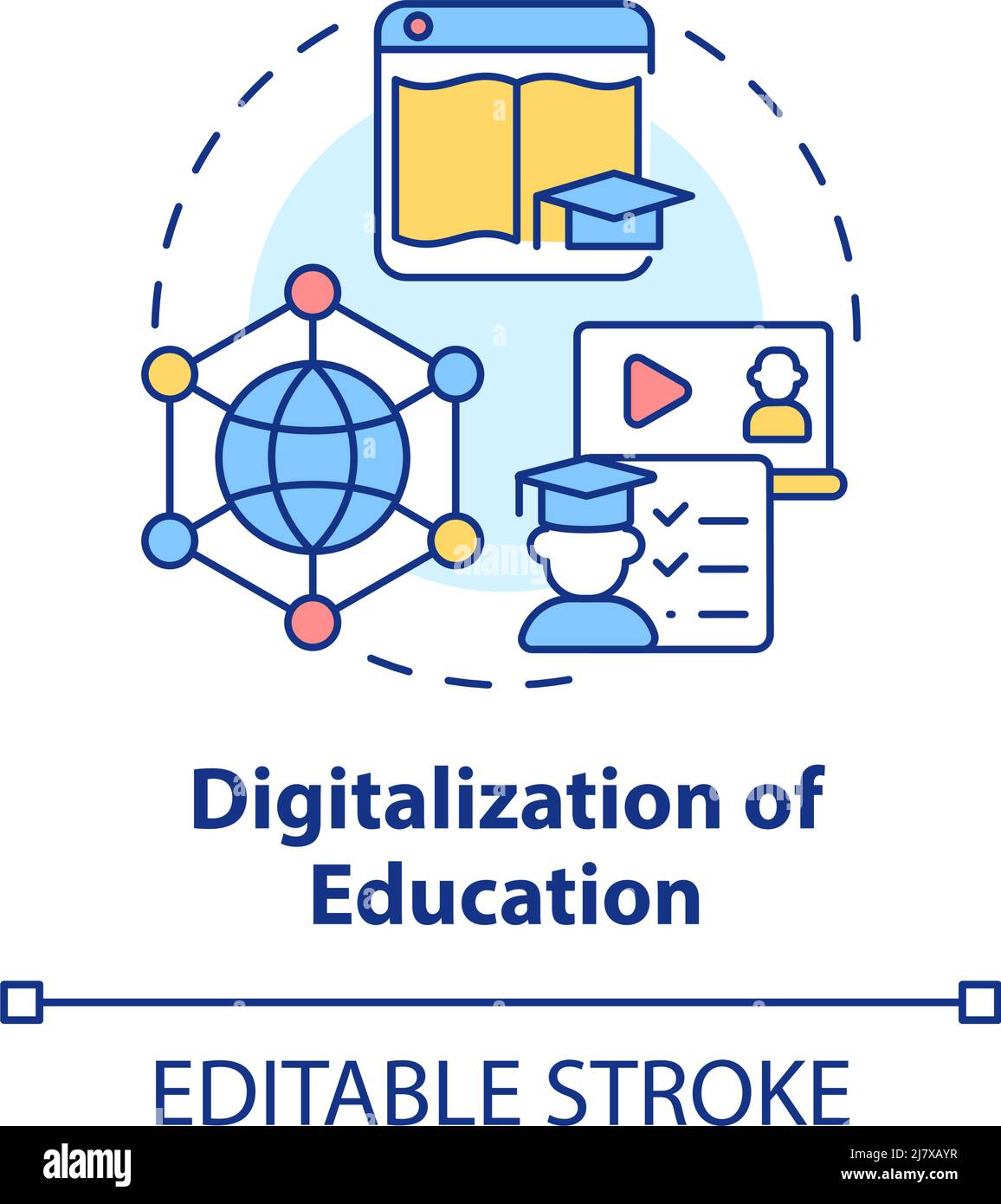 Digitalization of education concept icon Stock Vector Image & Art - Alamy