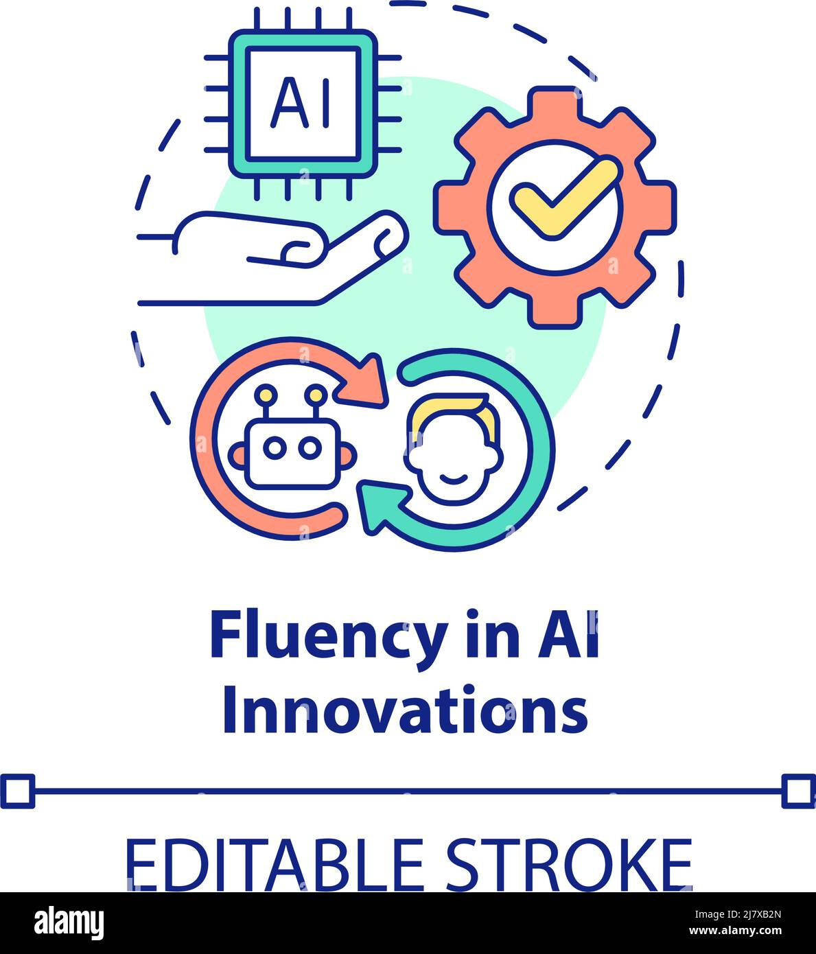 Fluency in AI innovations concept icon Stock Vector Image & Art - Alamy
