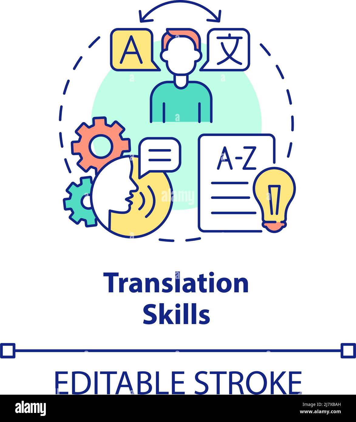 Translation skills concept icon Stock Vector Image & Art - Alamy