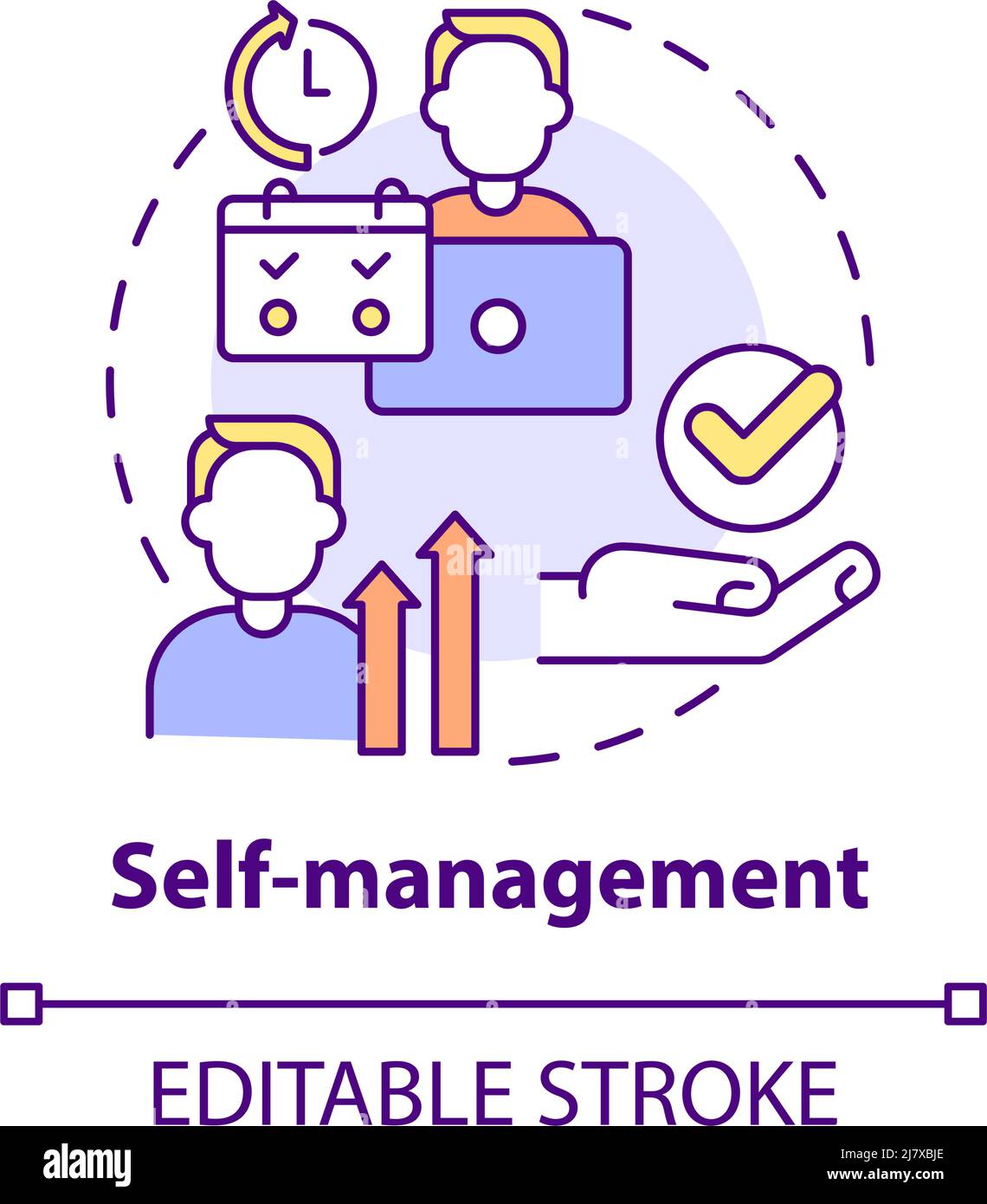 Self-management concept icon Stock Vector Image & Art - Alamy