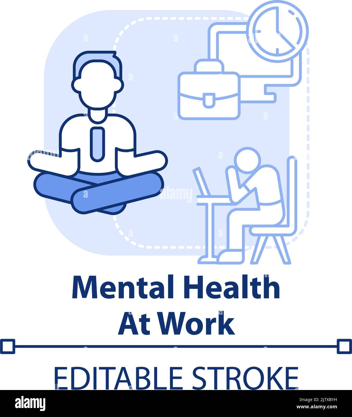 Mental health at work light blue concept icon Stock Vector Image & Art ...