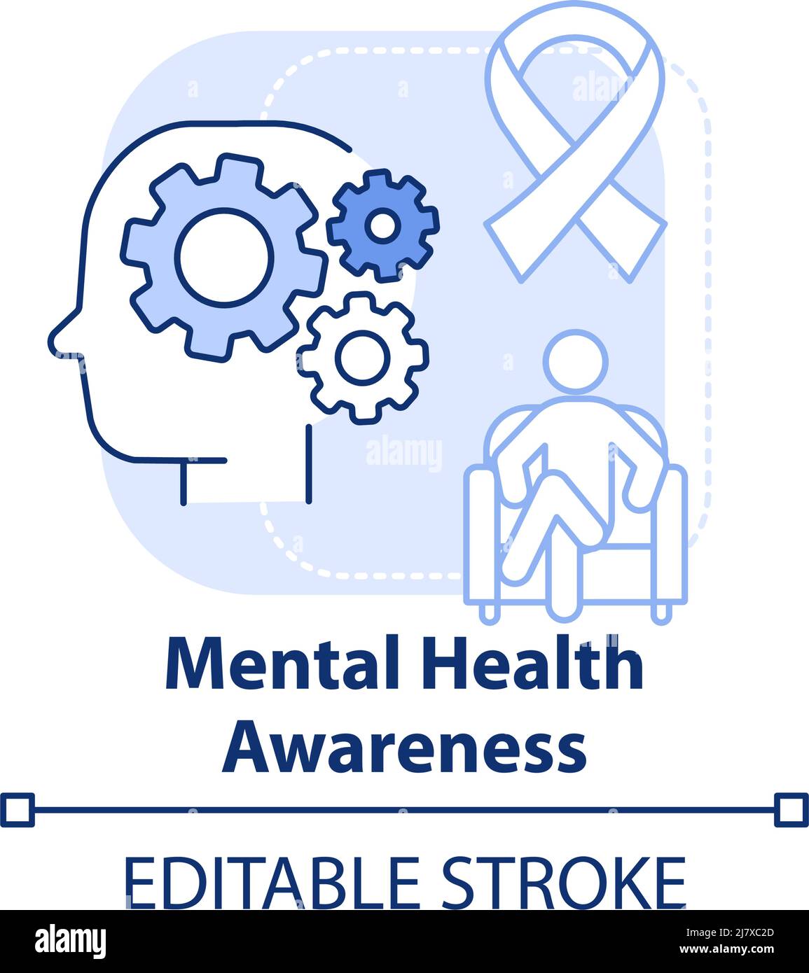 Mental health awareness light blue concept icon Stock Vector Image ...