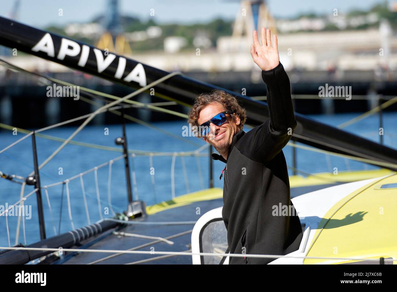Charlie Dalin - APIVIA during the start of the Guyader Bermudes 1000 ...