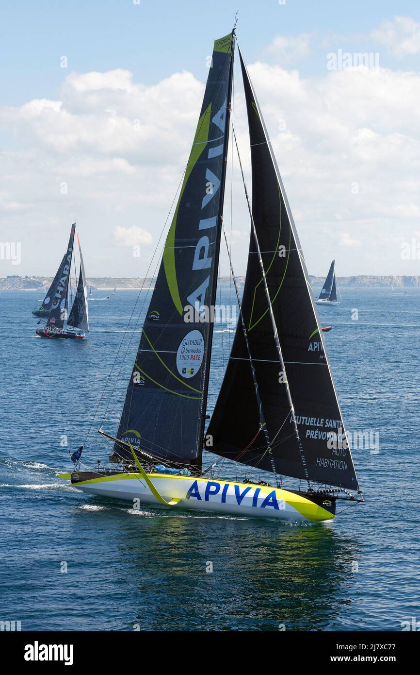 Charlie Dalin - APIVIA during the start of the Guyader Bermudes 1000 ...