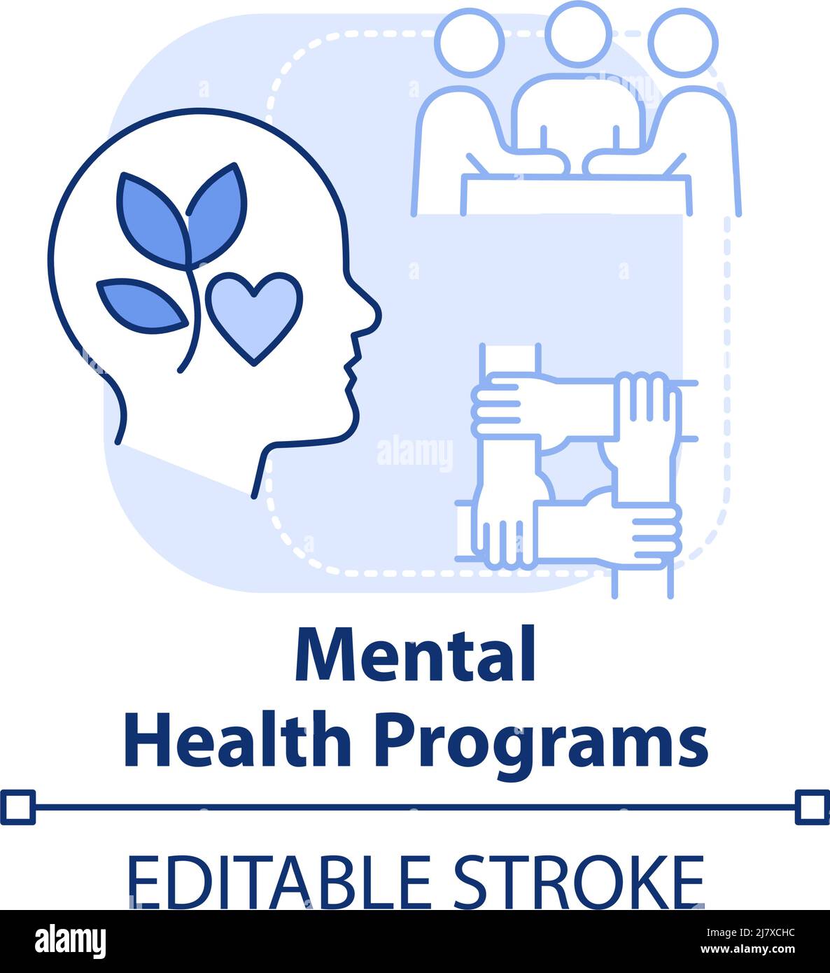 Mental health programs light blue concept icon Stock Vector Image & Art ...
