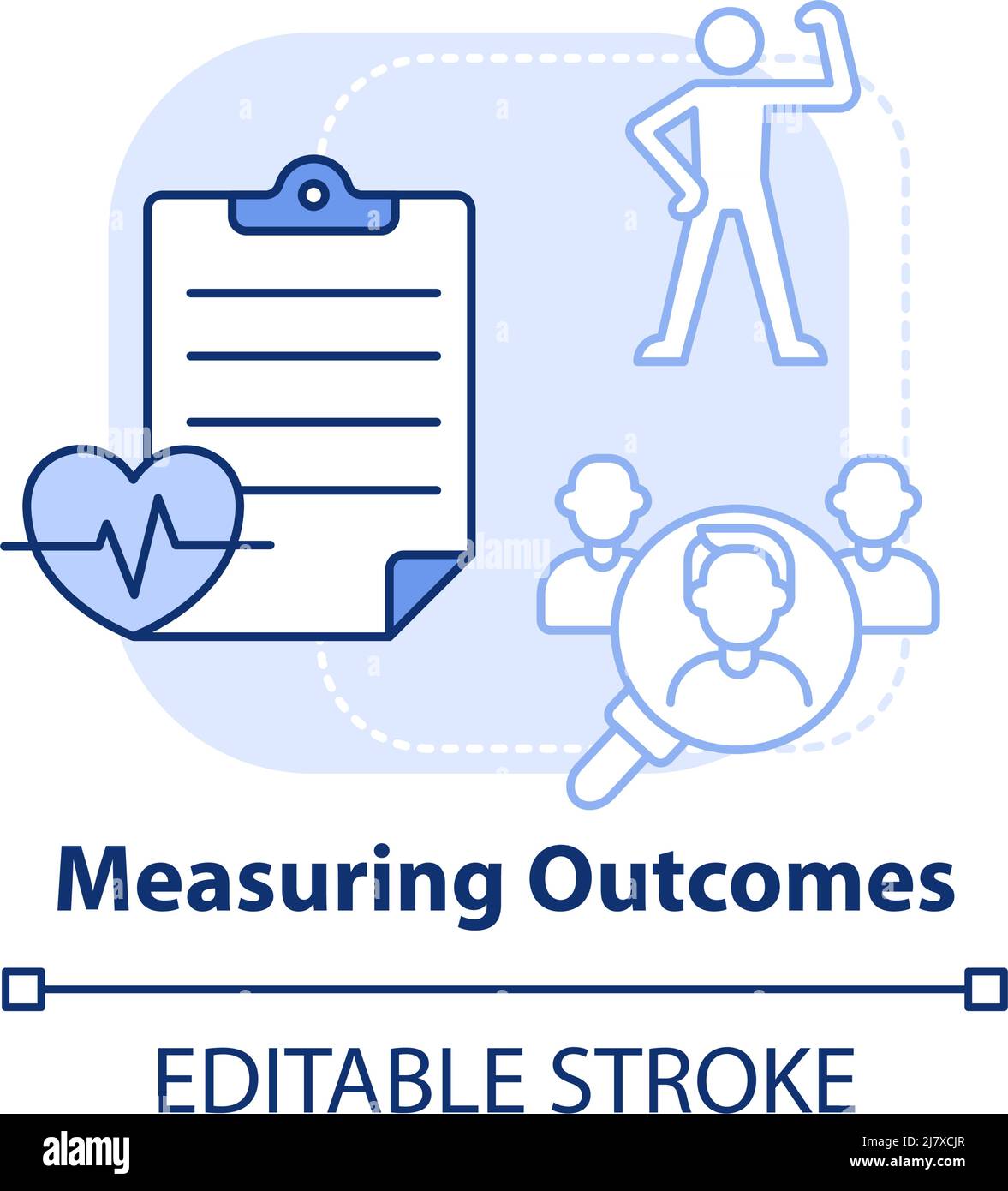 Measuring outcomes light blue concept icon Stock Vector Image & Art - Alamy