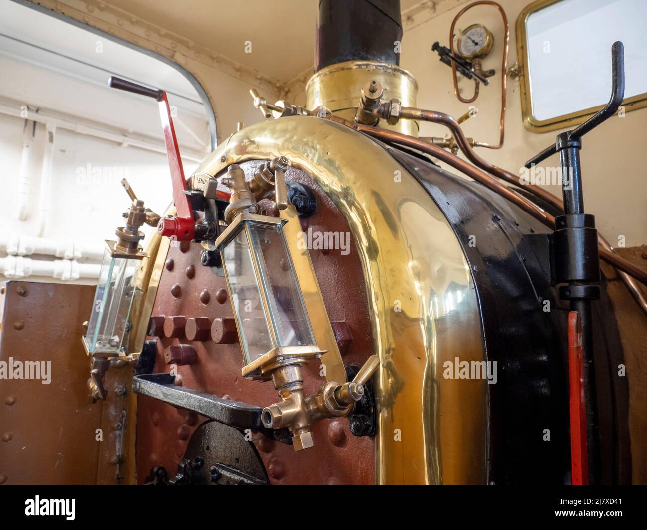 Old steam engines at Penrhyn Castle, Bangor, North Wales, UK Stock ...