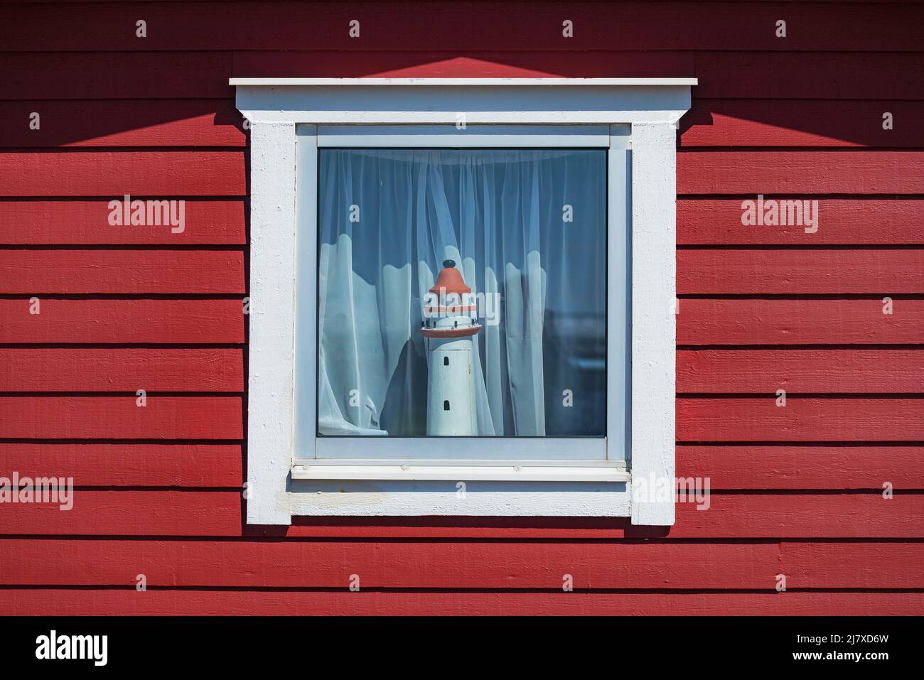 Wooden lighthouse model at the old scandinavian window Stock Photo - Alamy