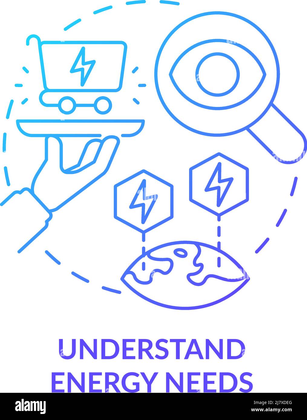 Understand energy needs blue gradient concept icon Stock Vector Image ... Understand energy needs blue gradient concept icon Stock Vector Image ...
