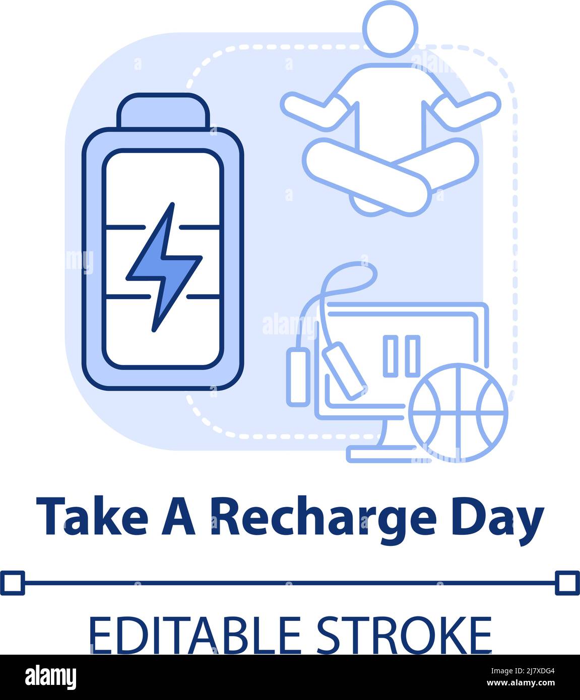 Take recharge day light blue concept icon Stock Vector Image & Art - Alamy