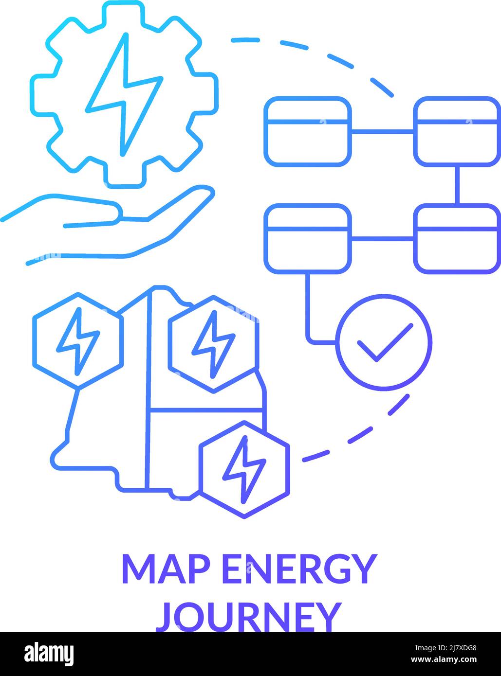 Map energy journey blue gradient concept icon Stock Vector Image & Art ...