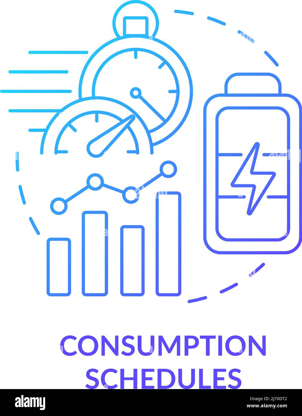 Consumption schedules blue gradient concept icon Stock Vector Image ...