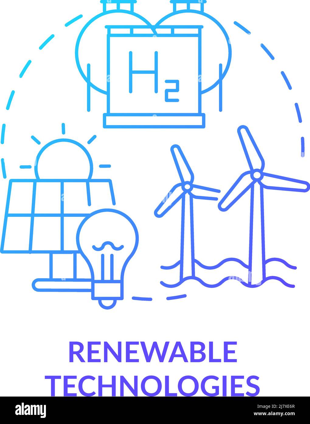 Renewable technologies blue gradient concept icon Stock Vector Image ...