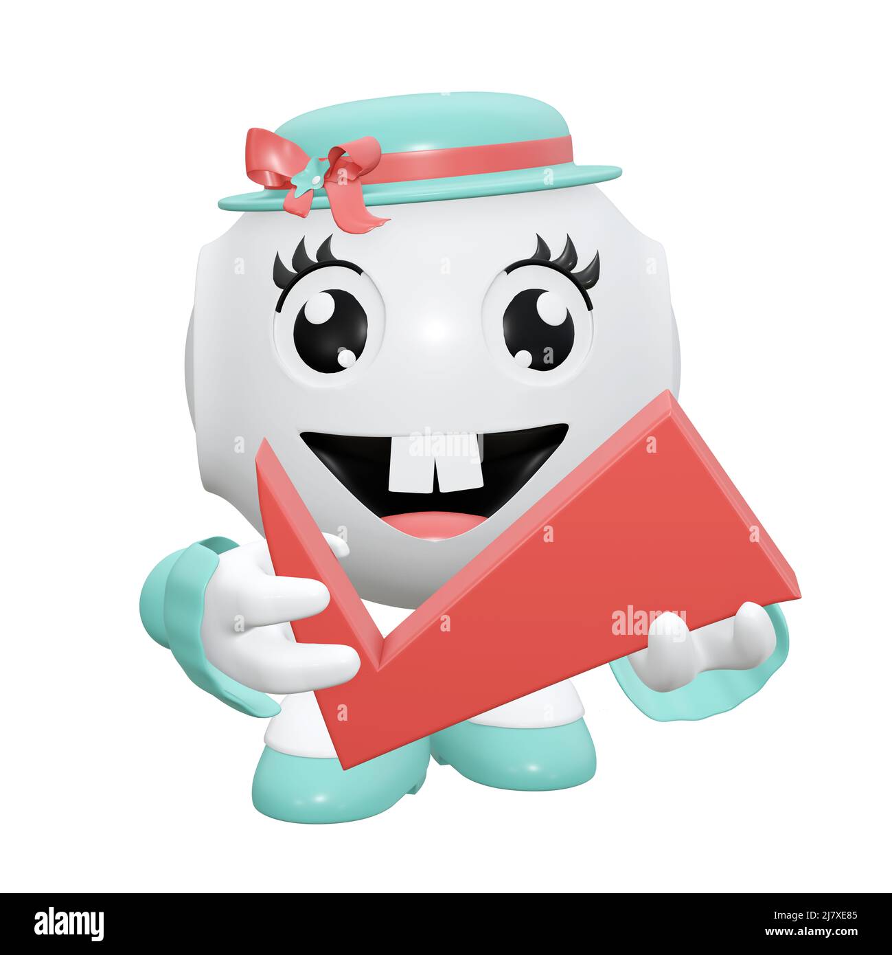 funny robot character carrying a tick. 3d rendering Stock Photo - Alamy
